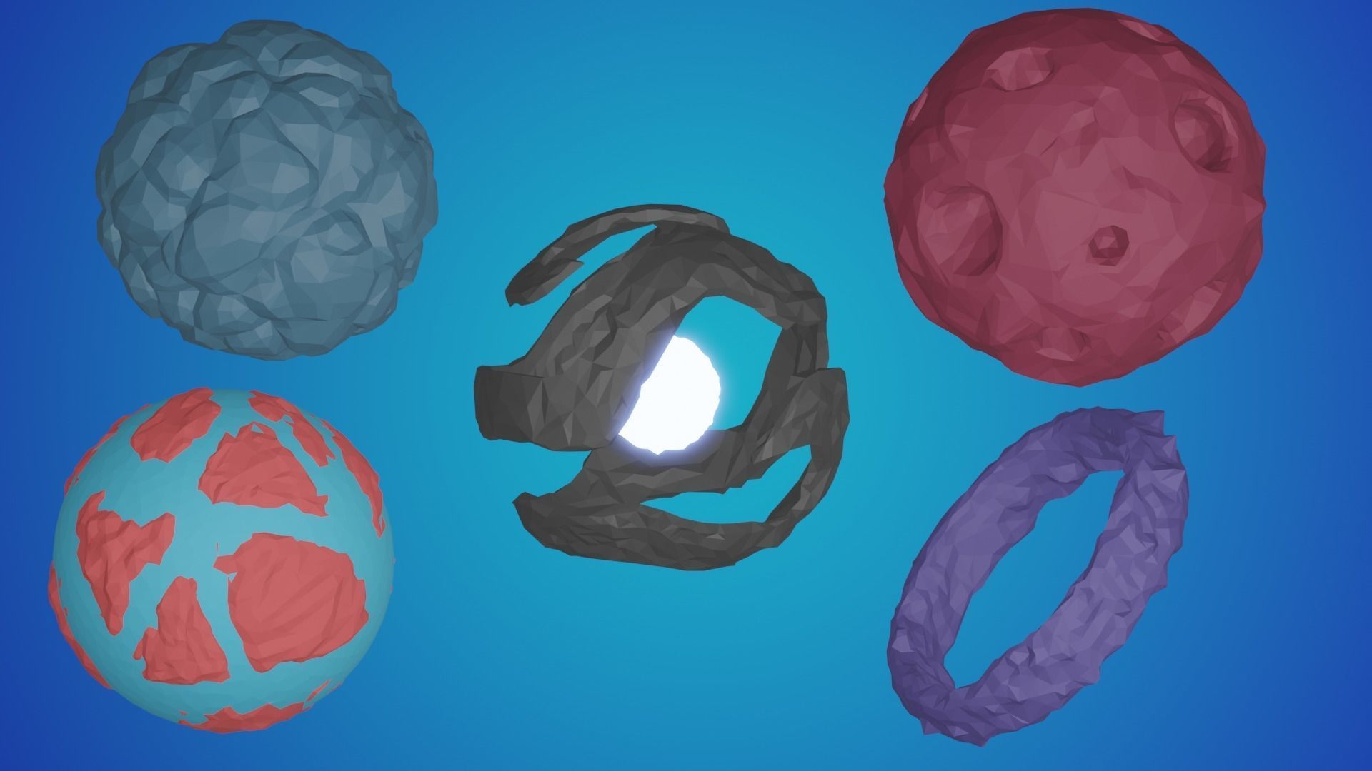 3D model LowPoly Planets Pack VR / AR / low-poly | CGTrader