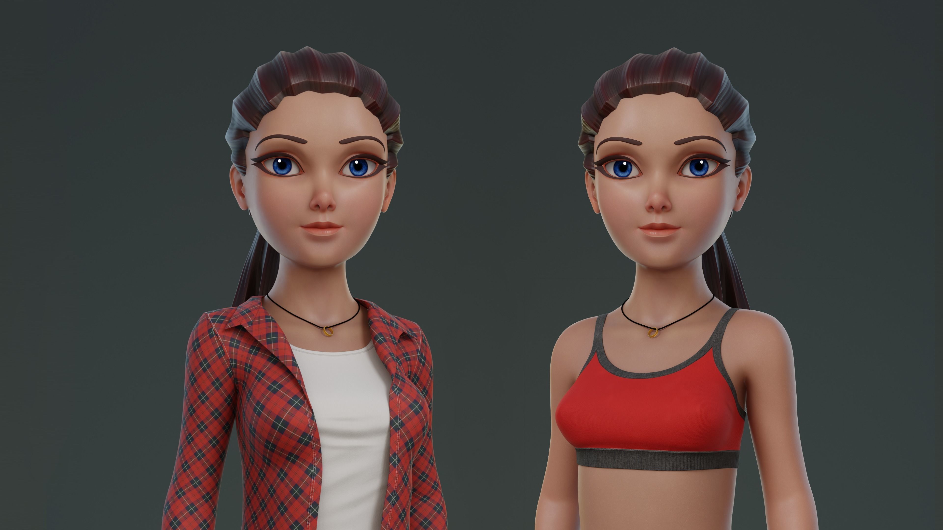 Stylized Pony Girl 3D model rigged | CGTrader