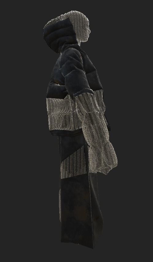 3D model puffy jacket Cloth Garment nilon Fashion 3D model 3D model VR ...