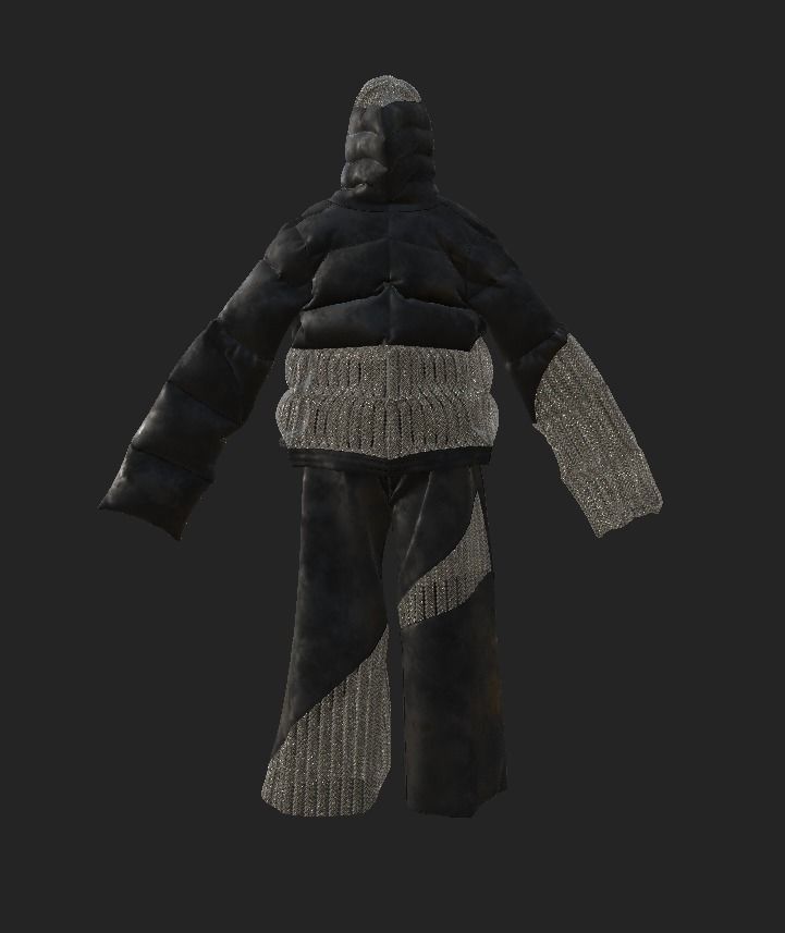 3D model puffy jacket Cloth Garment nilon Fashion 3D model 3D model VR ...