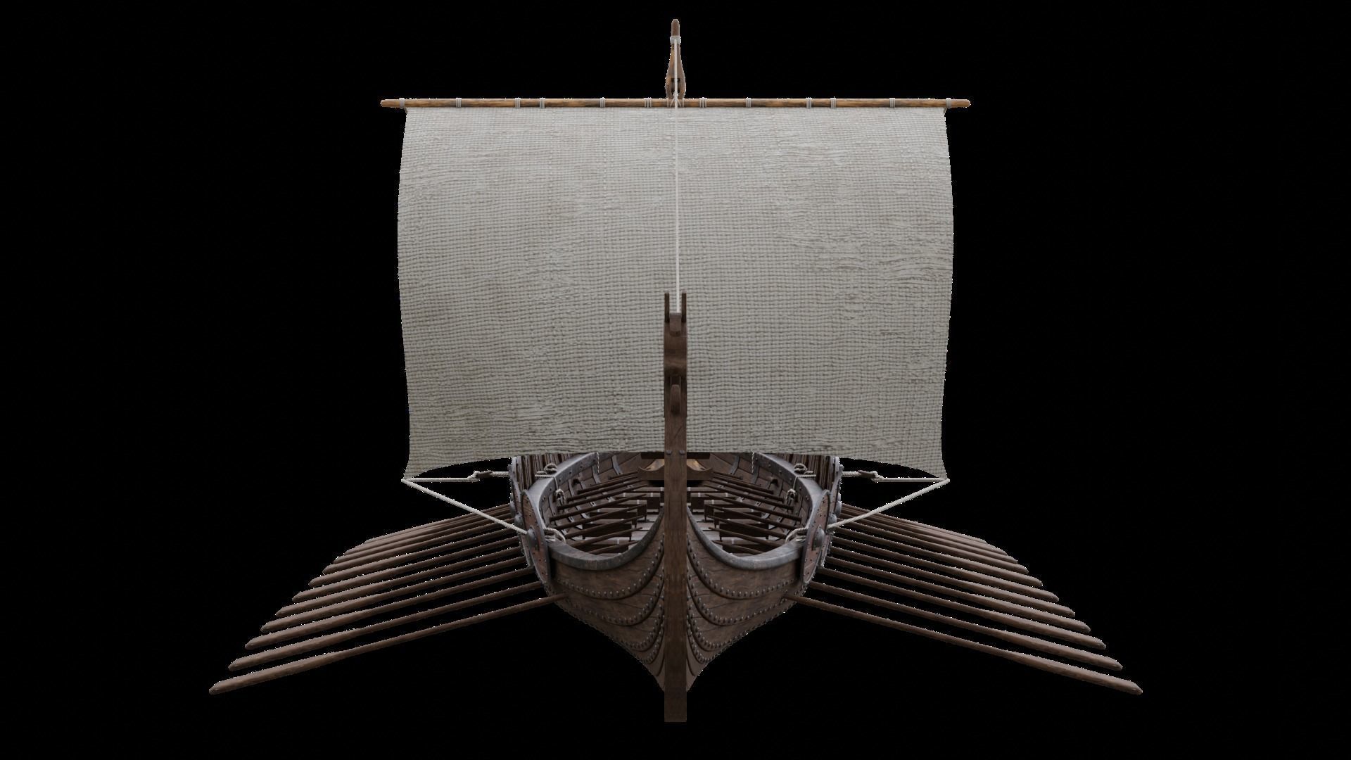 3D model Viking realistic longship- Karvi- boat game-ready VR / AR ...