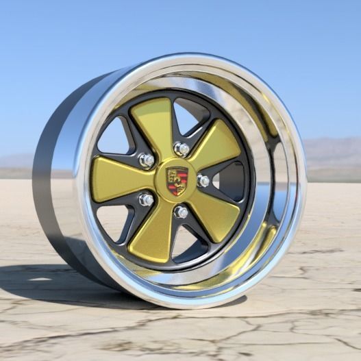 PORSCHE FUCHS RIMS 18 INCH WITH ADVAN TIRES FOR SCALE MODELS 3D model ...