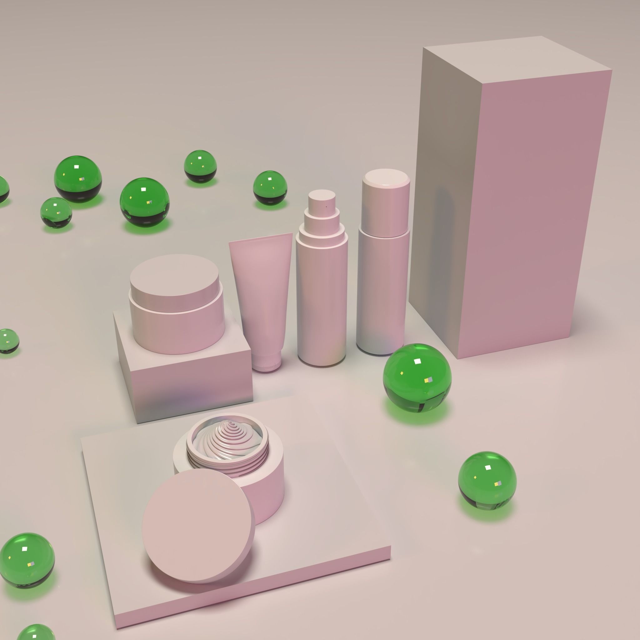 3D model 3D Realistic Compact powder cosmetic 3D model VR / AR / low ...