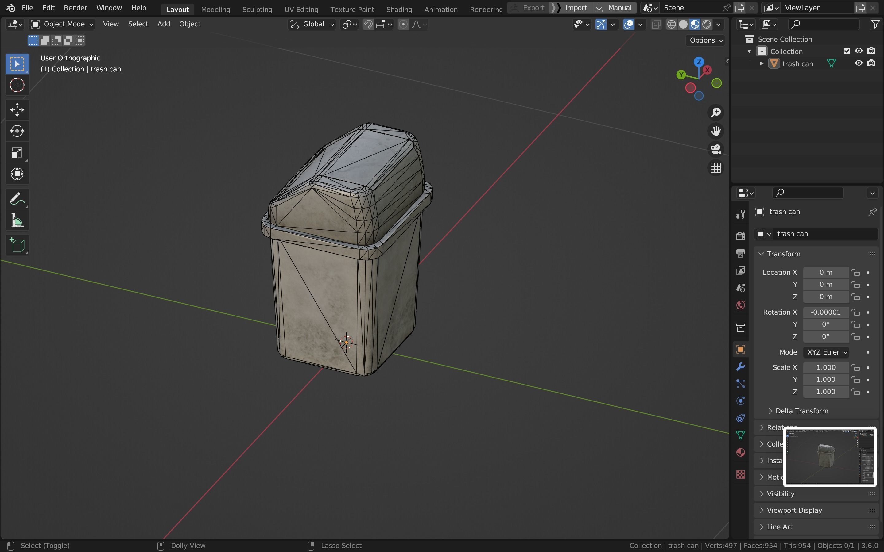 3D model Trash can VR / AR / low-poly | CGTrader