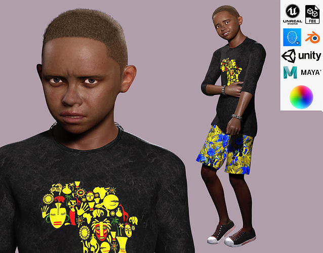 3D model Ayo-Child Of The Savanna Ready VR / AR / low-poly | CGTrader