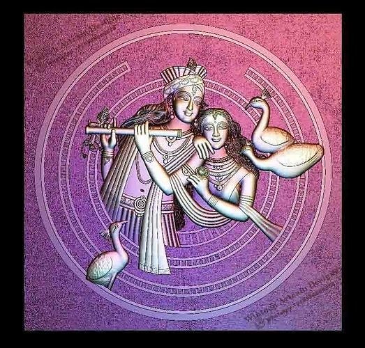 Radha Krishna Artcam Relief design 3D 3D model 3D printable | CGTrader