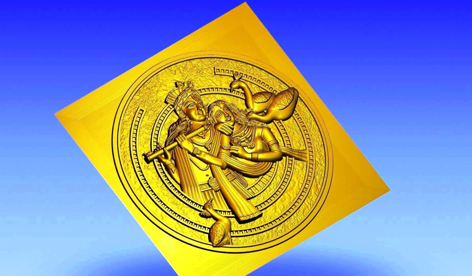 Radha Krishna Artcam Relief design 3D 3D model 3D printable | CGTrader
