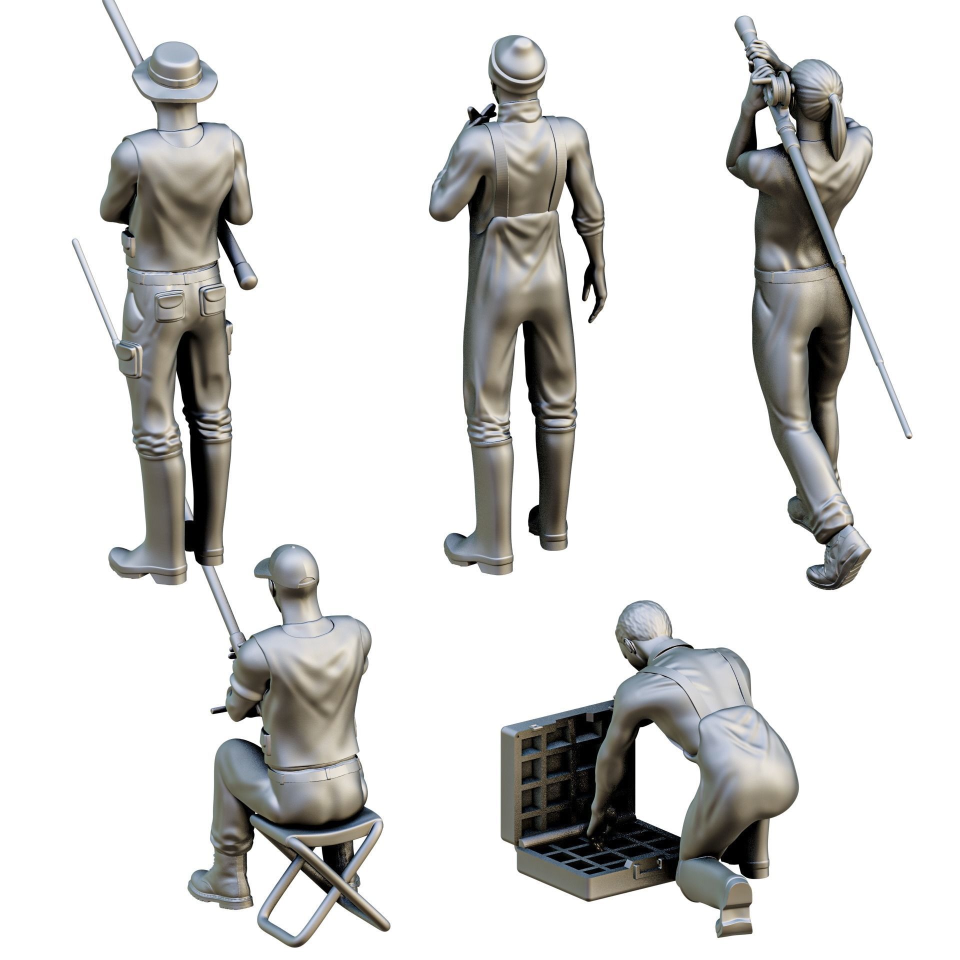 Fishing Diorama Pack 3D model 3D printable | CGTrader