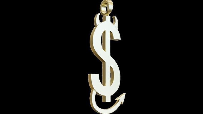 Evil Dollar Sign Pendant 3D model 3D printable | CGTrader