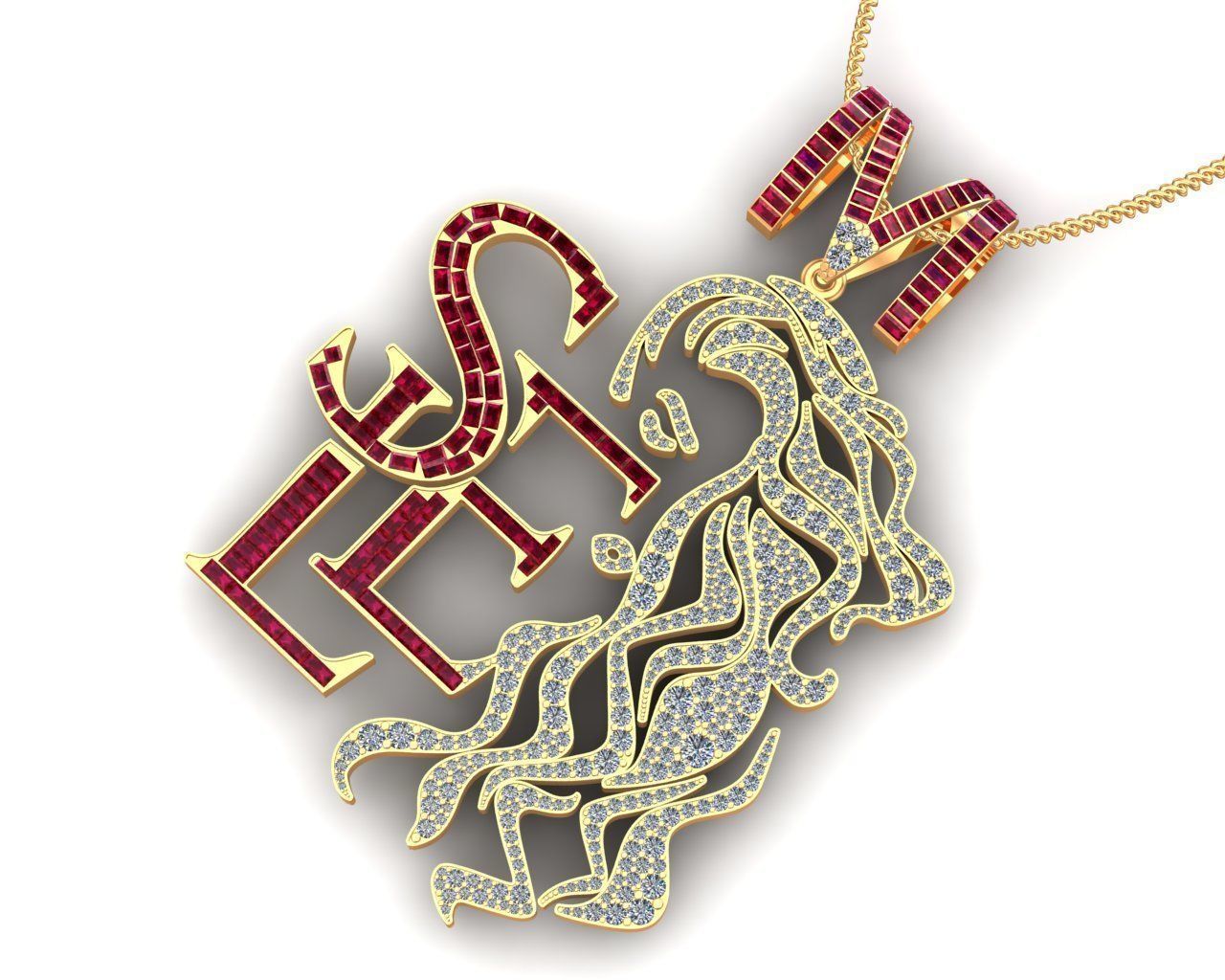 Girl Half Face Logo Pendant 3D model 3D printable | CGTrader