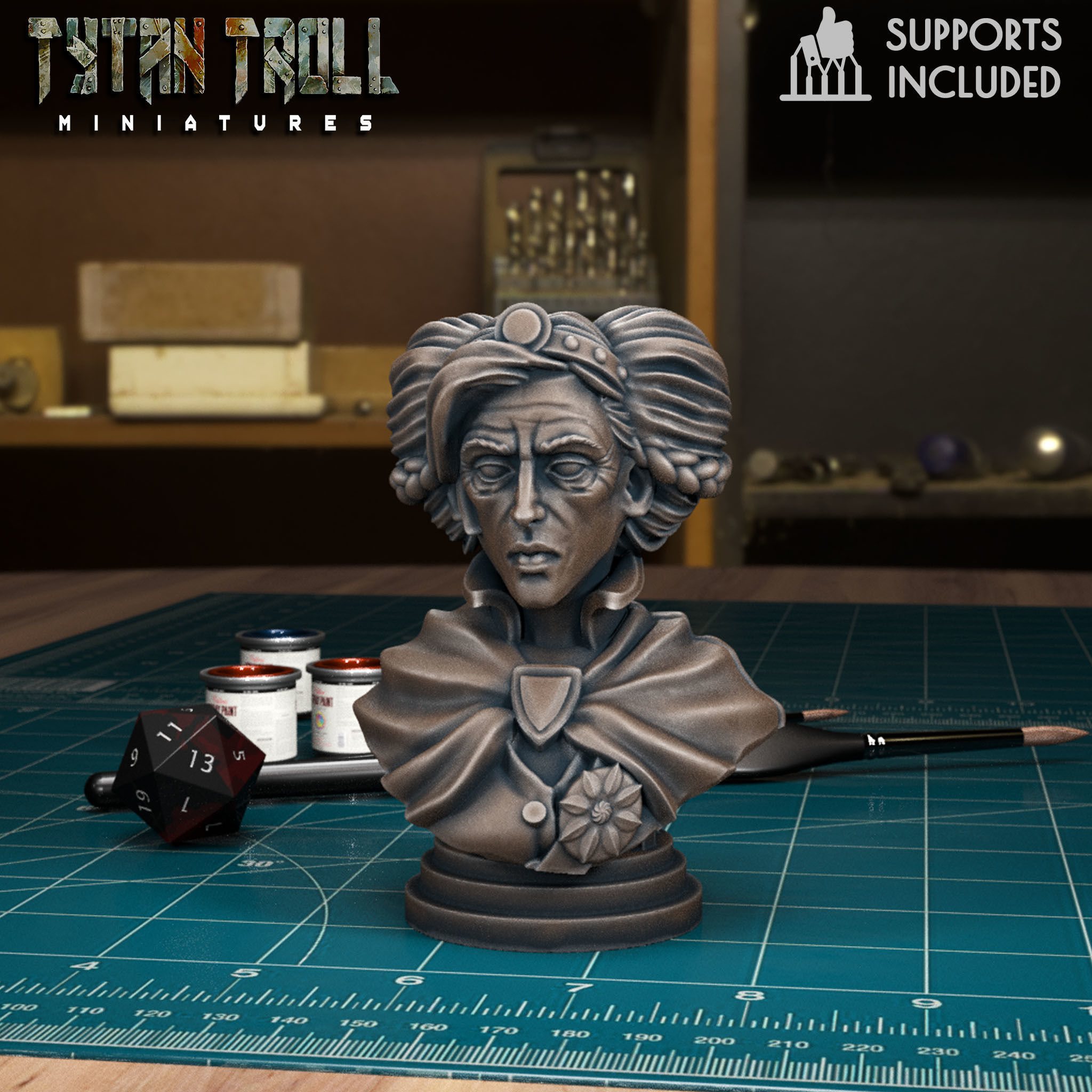 Curse of Strahd - Lady Watcher Mini Bust Combo - Pre-Supported 3D model ...