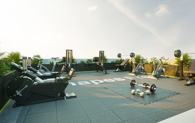 Rooftop gym 3d model 3D model | CGTrader