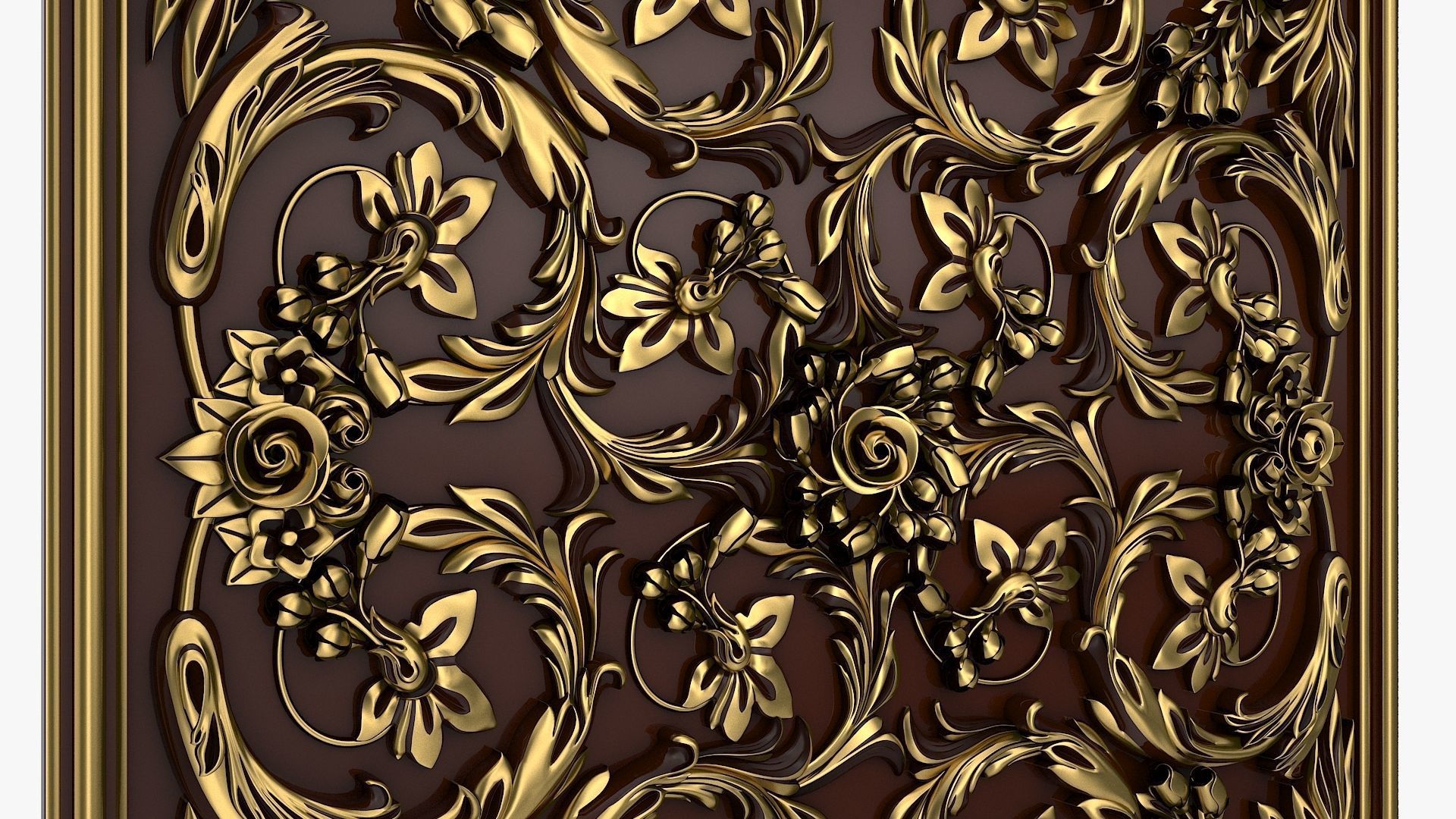 Decorative Ceiling Baroque Style Panel for CNC router 3D model | CGTrader