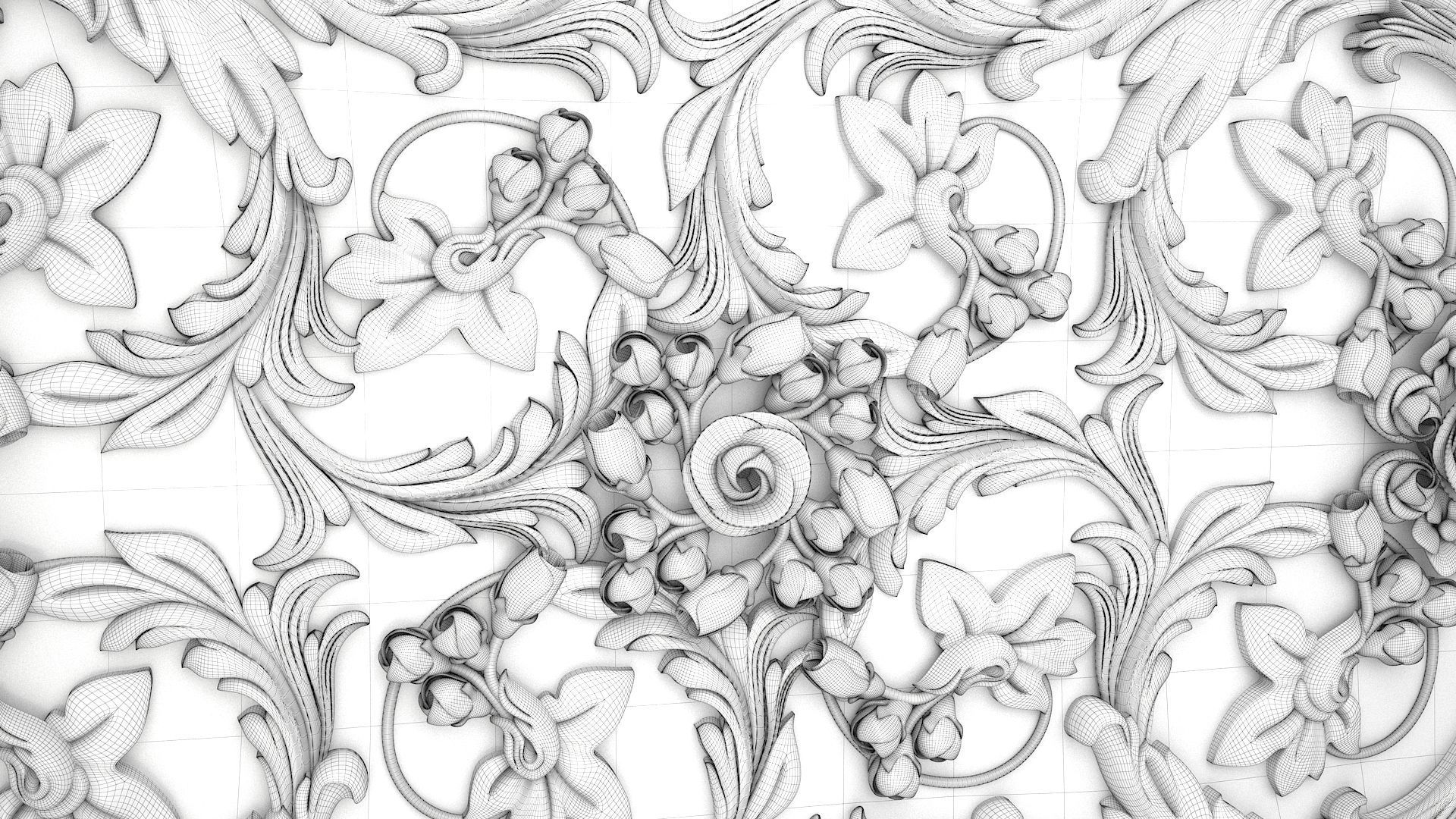 Decorative Ceiling Baroque Style Panel for CNC router 3D model | CGTrader