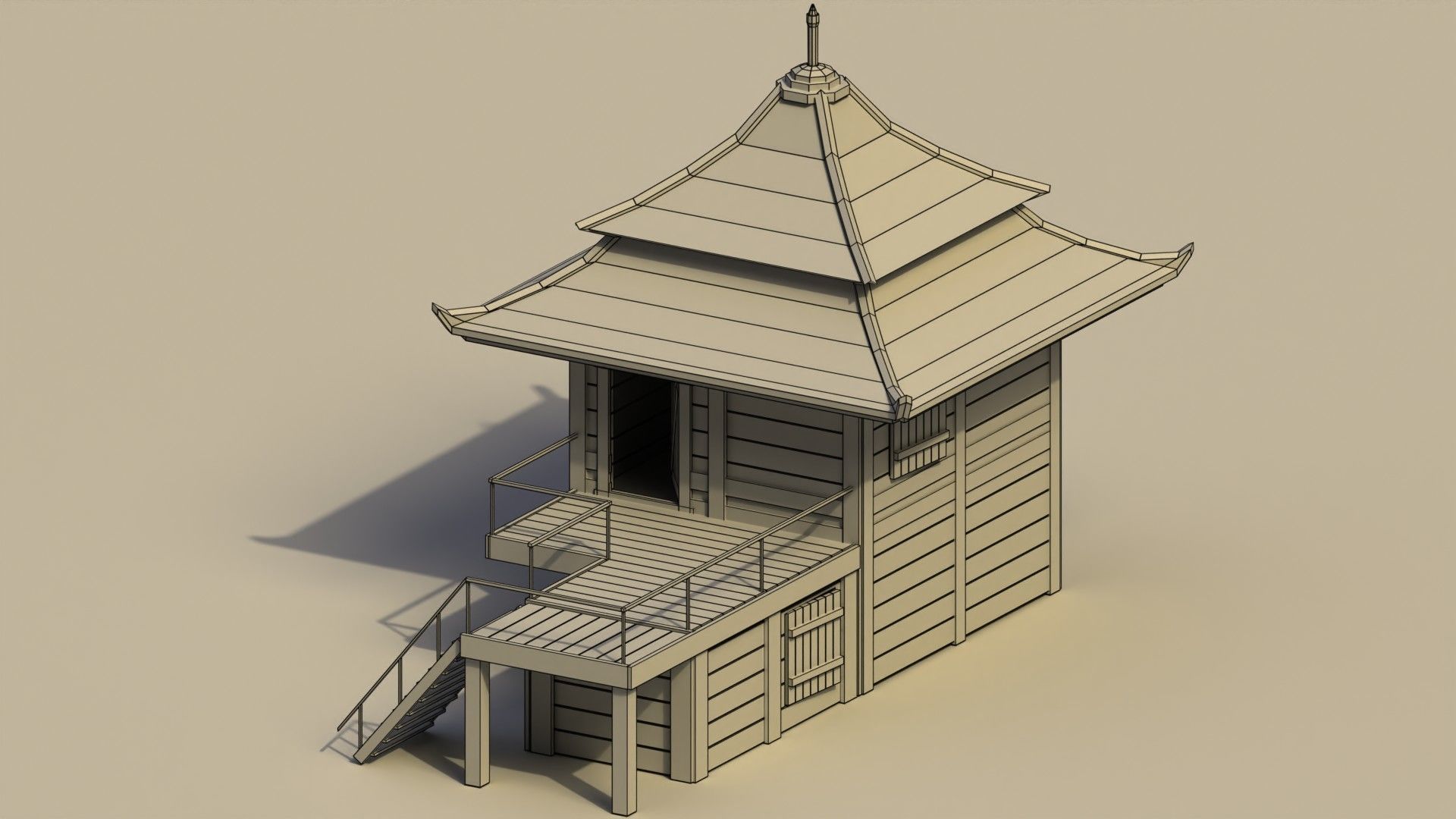 3D model Low Poly Traditional Japanese House VR / AR / low-poly | CGTrader