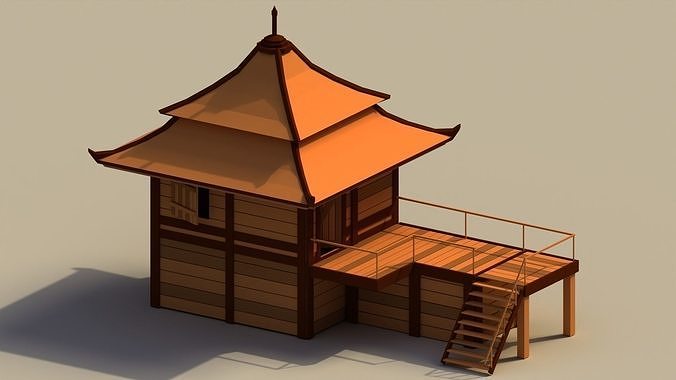 3D model Low Poly Traditional Japanese House VR / AR / low-poly | CGTrader