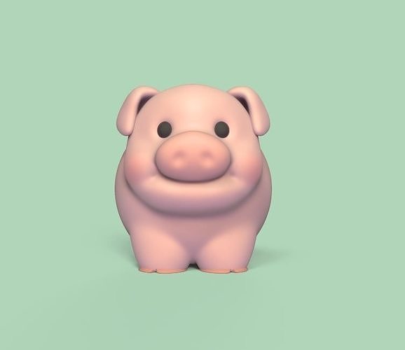 Round Pig 3D model 3D printable | CGTrader