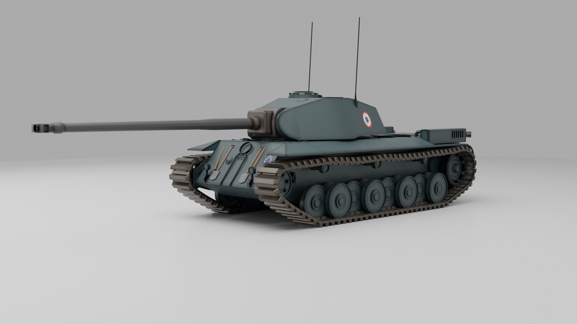 FCM 50T French medium tank free 3D model | CGTrader