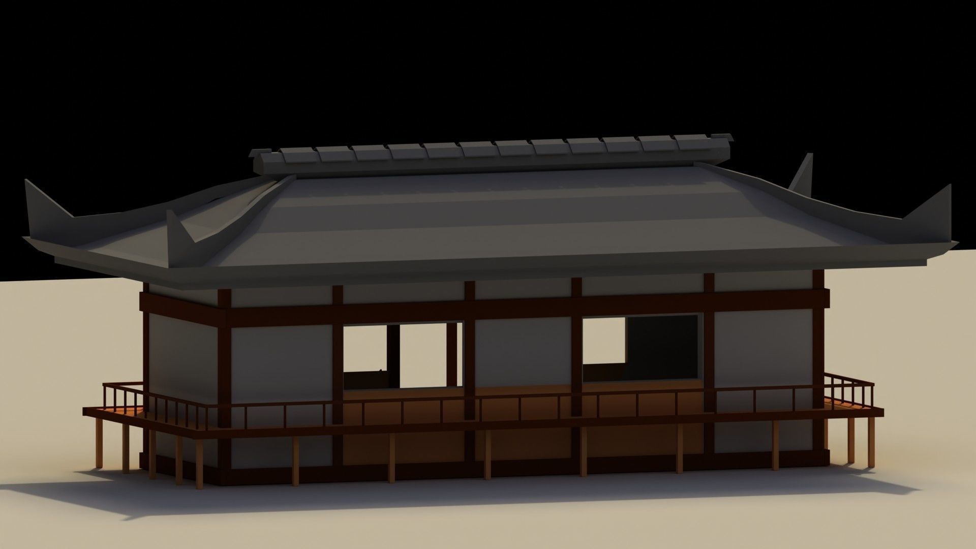 3D model Low Poly Traditional Japanese House 3 VR / AR / low-poly ...