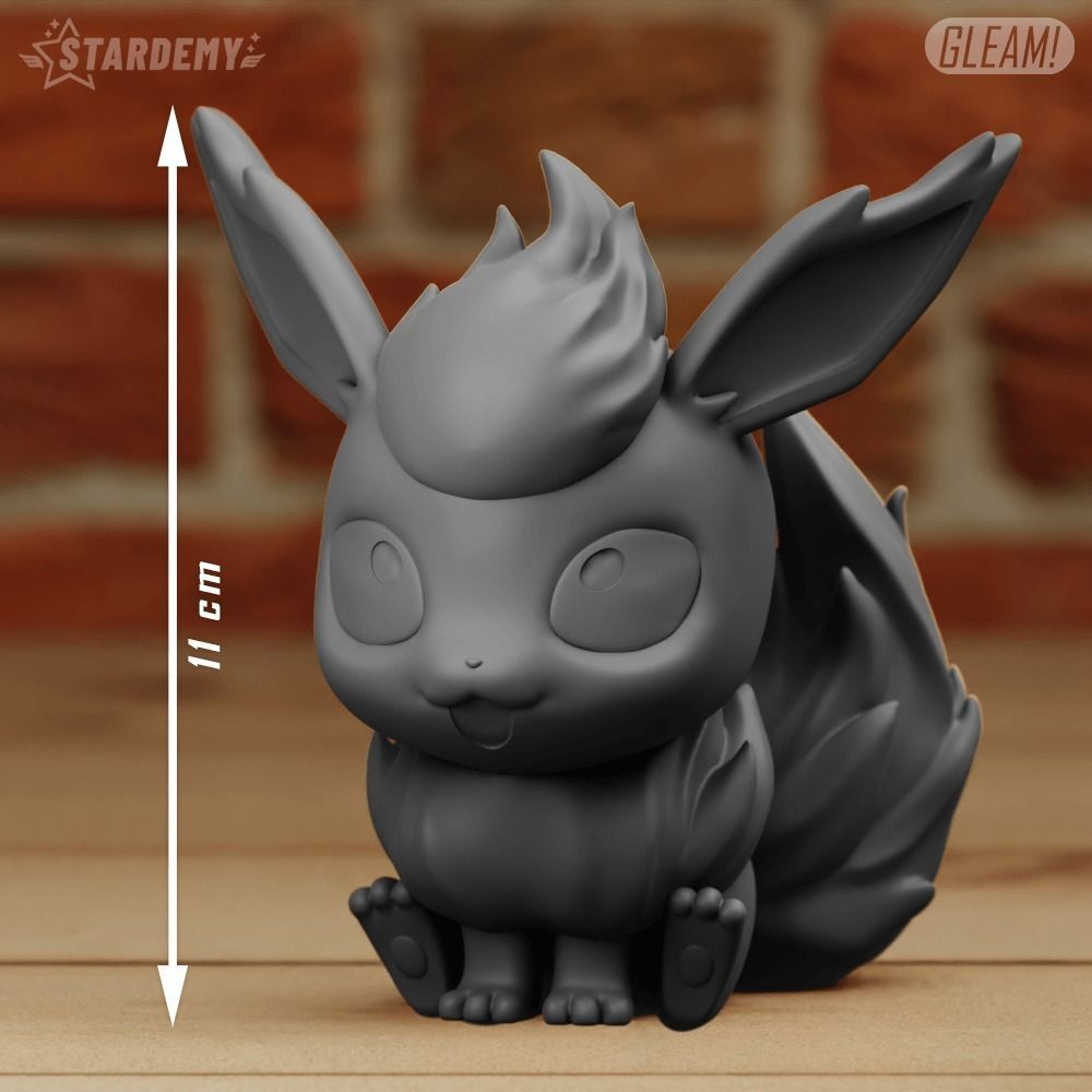 Flareon Chibi Pokemon 2 Models Easy Print no Support 3D model 3D printable | CGTrader