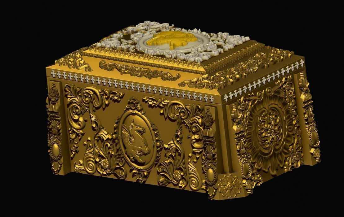 Ornamental deluxe gift storage box 3D model 3D printable | CGTrader