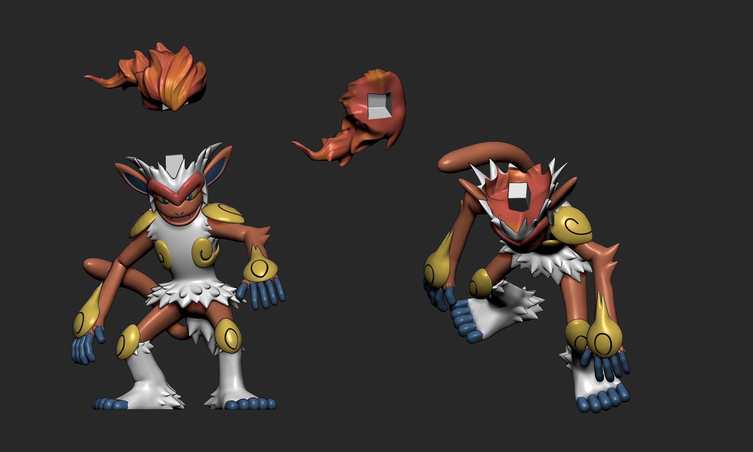 Pokemon - Infernape with 2 poses 3D model 3D printable | CGTrader