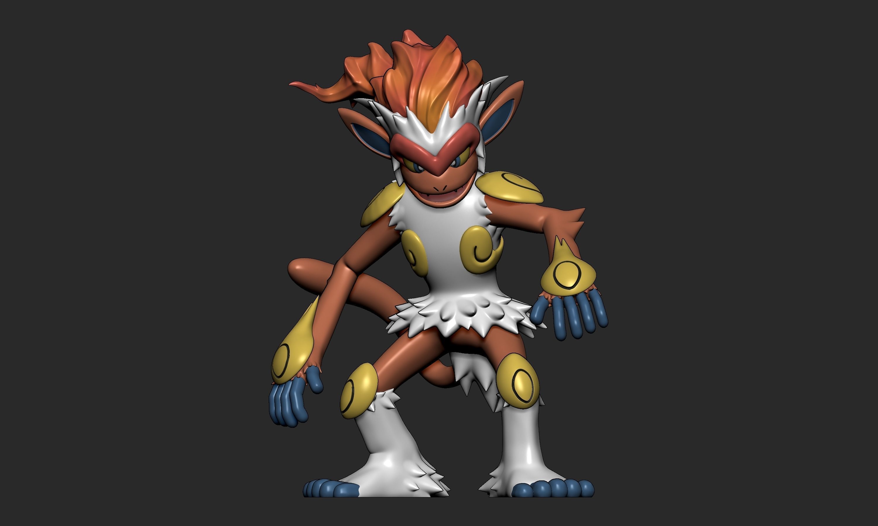 Pokemon - Infernape with 2 poses 3D model 3D printable | CGTrader