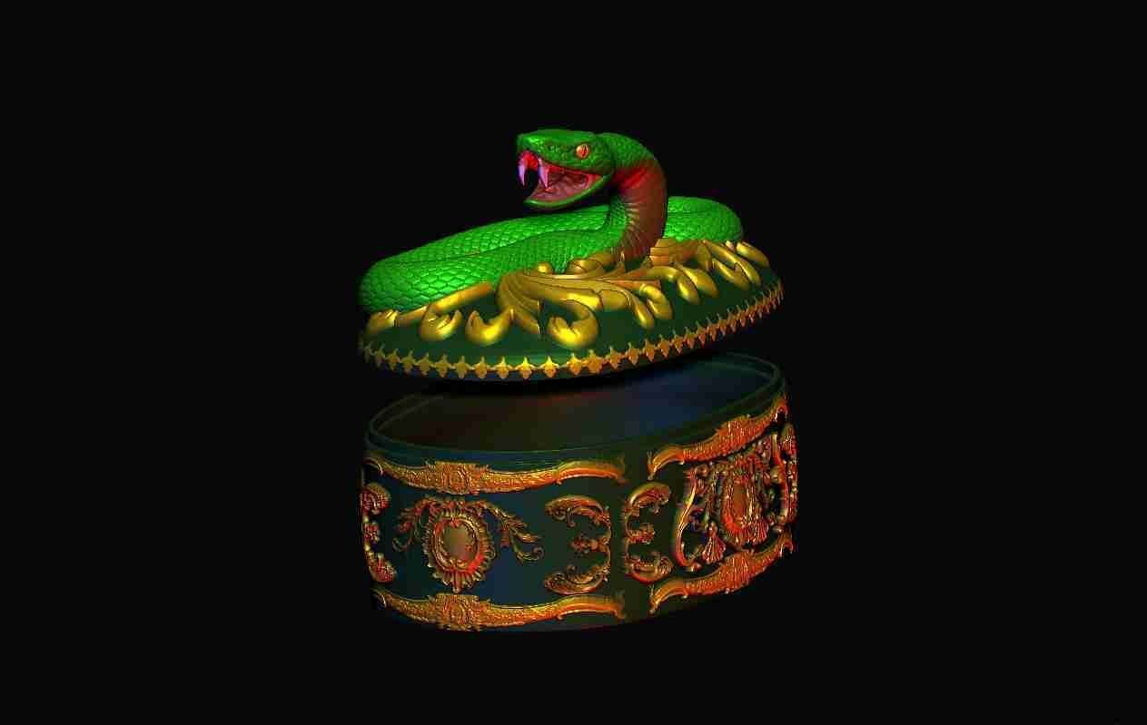 Snake Oval Gift Storage Box 3D model 3D printable | CGTrader