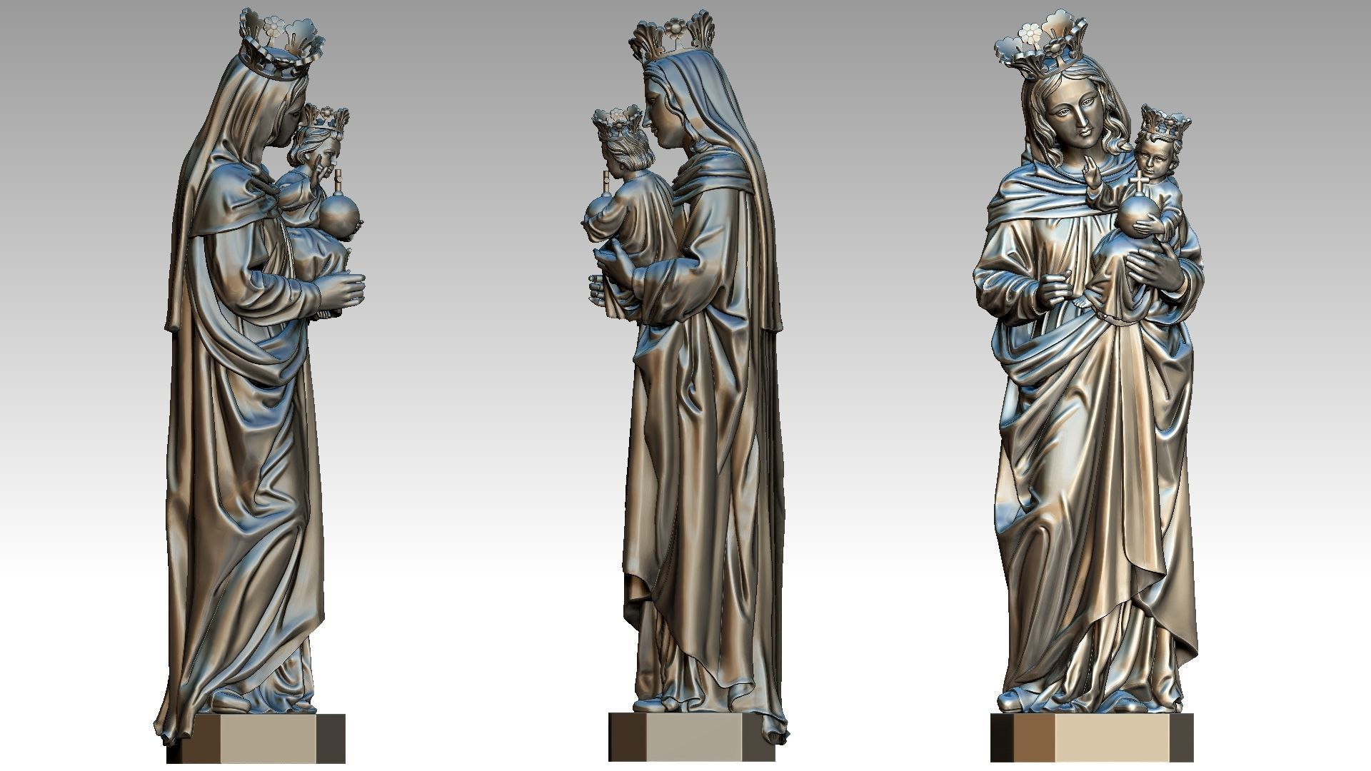 Virgin Mary with Baby Jesus 3D model 3D printable | CGTrader