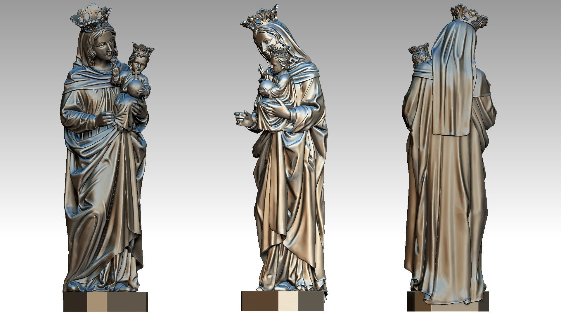 Virgin Mary with Baby Jesus 3D model 3D printable | CGTrader