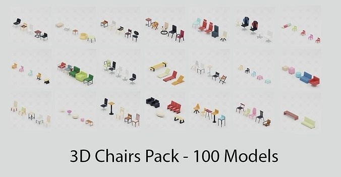 3D model Chairs Pack - 100 models VR / AR / low-poly | CGTrader