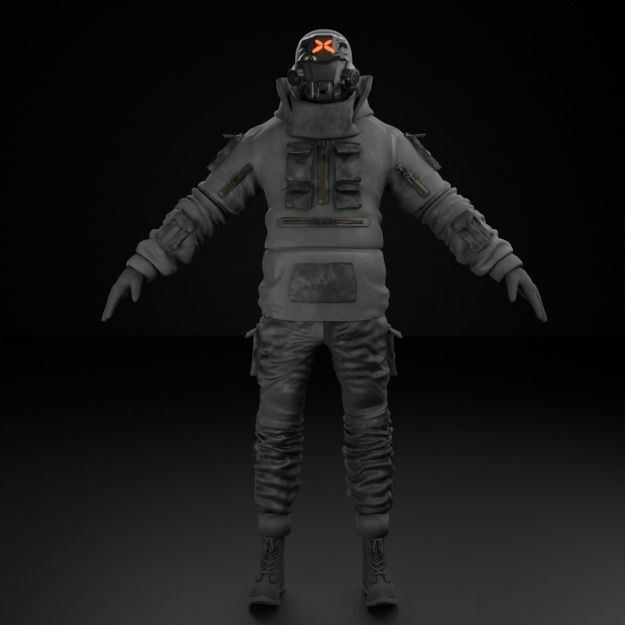 3D model Cyber Tech Wear Character - Futuristic Cyberpunk 3D Model VR ...