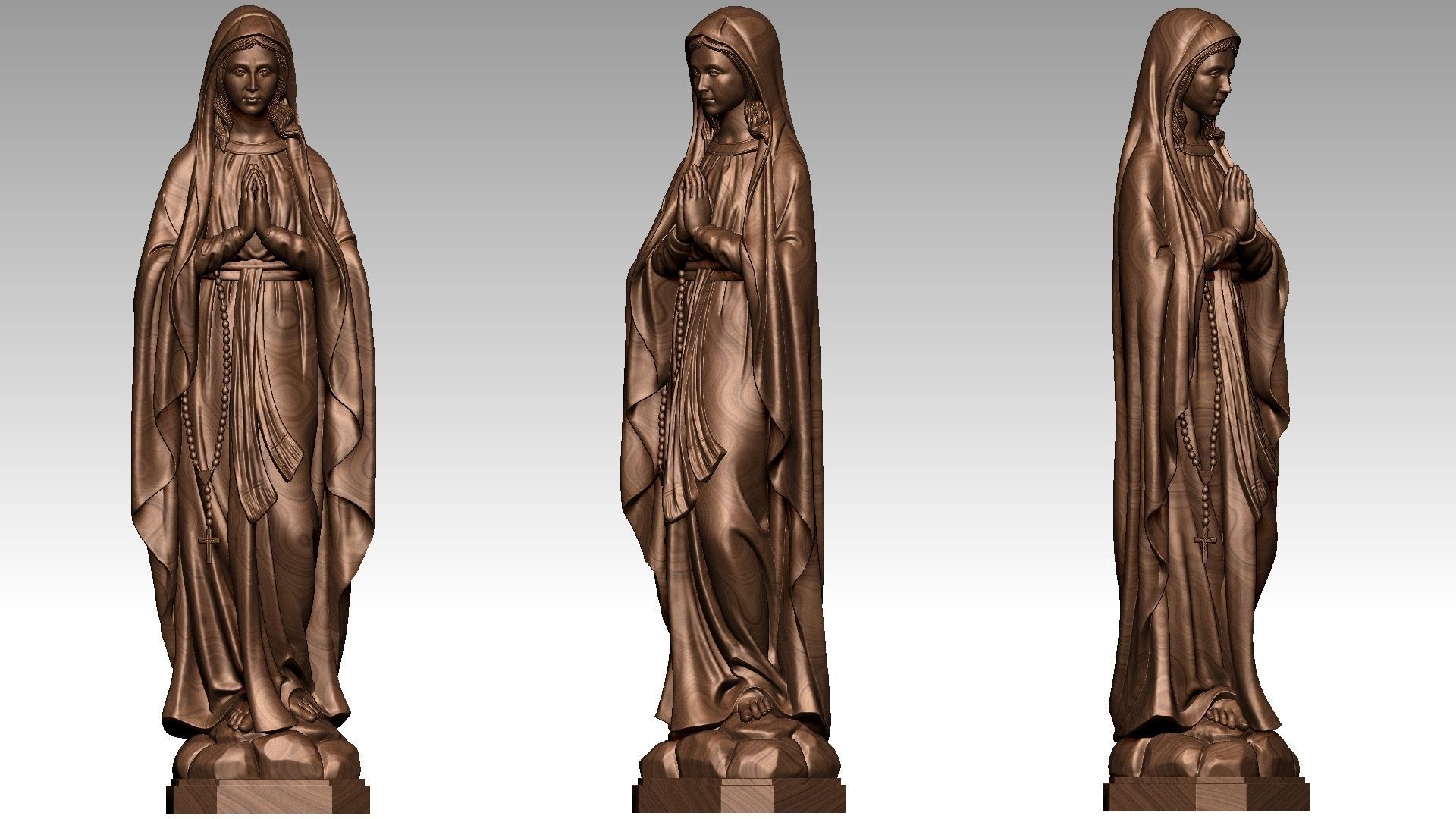Our Lady of Lourdes - Virgin Mary 3D model 3D printable | CGTrader