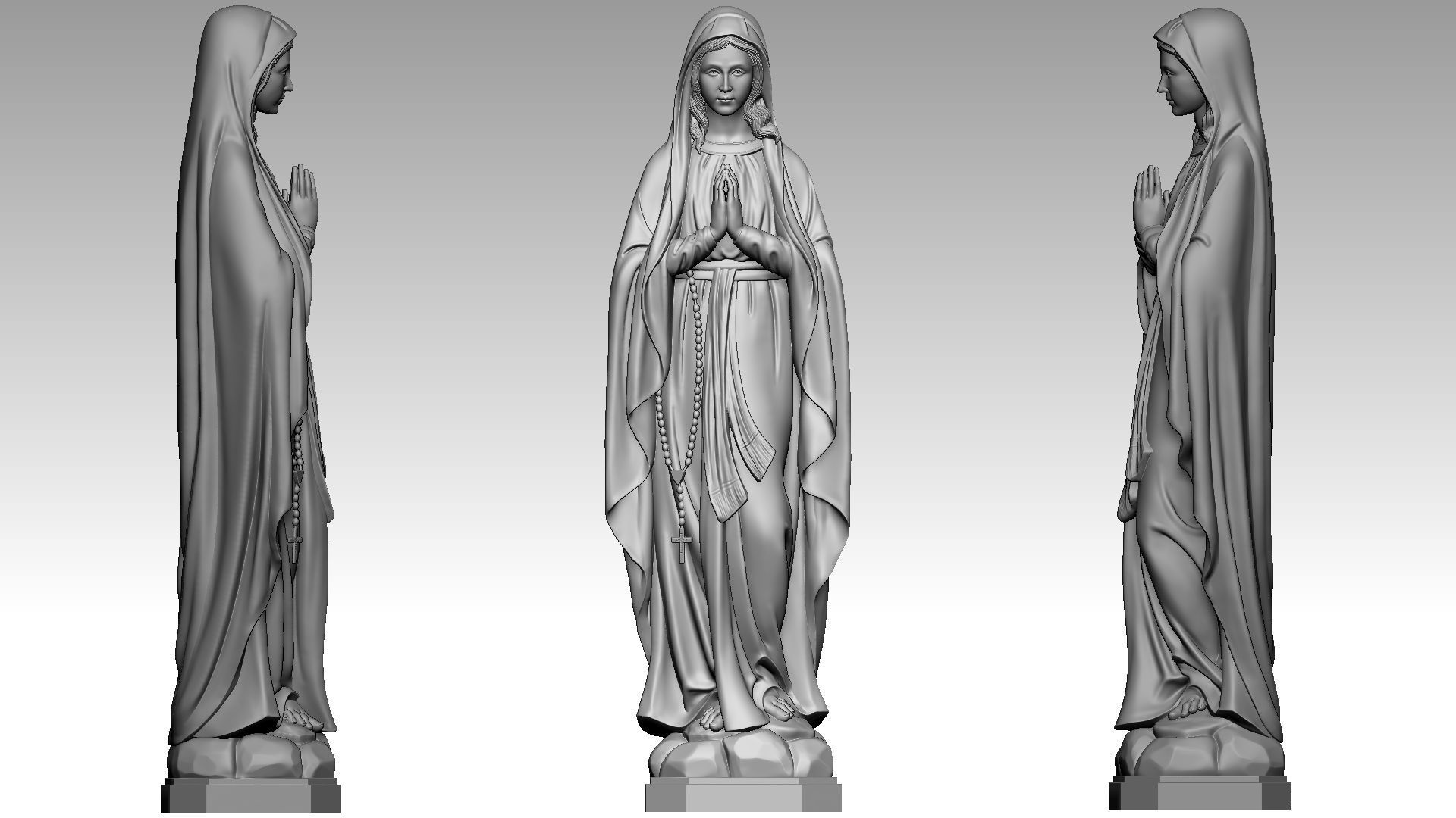 Our Lady of Lourdes - Virgin Mary 3D model 3D printable | CGTrader