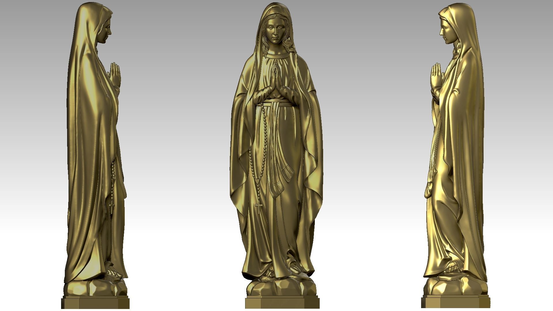 Our Lady of Lourdes - Virgin Mary 3D model 3D printable | CGTrader