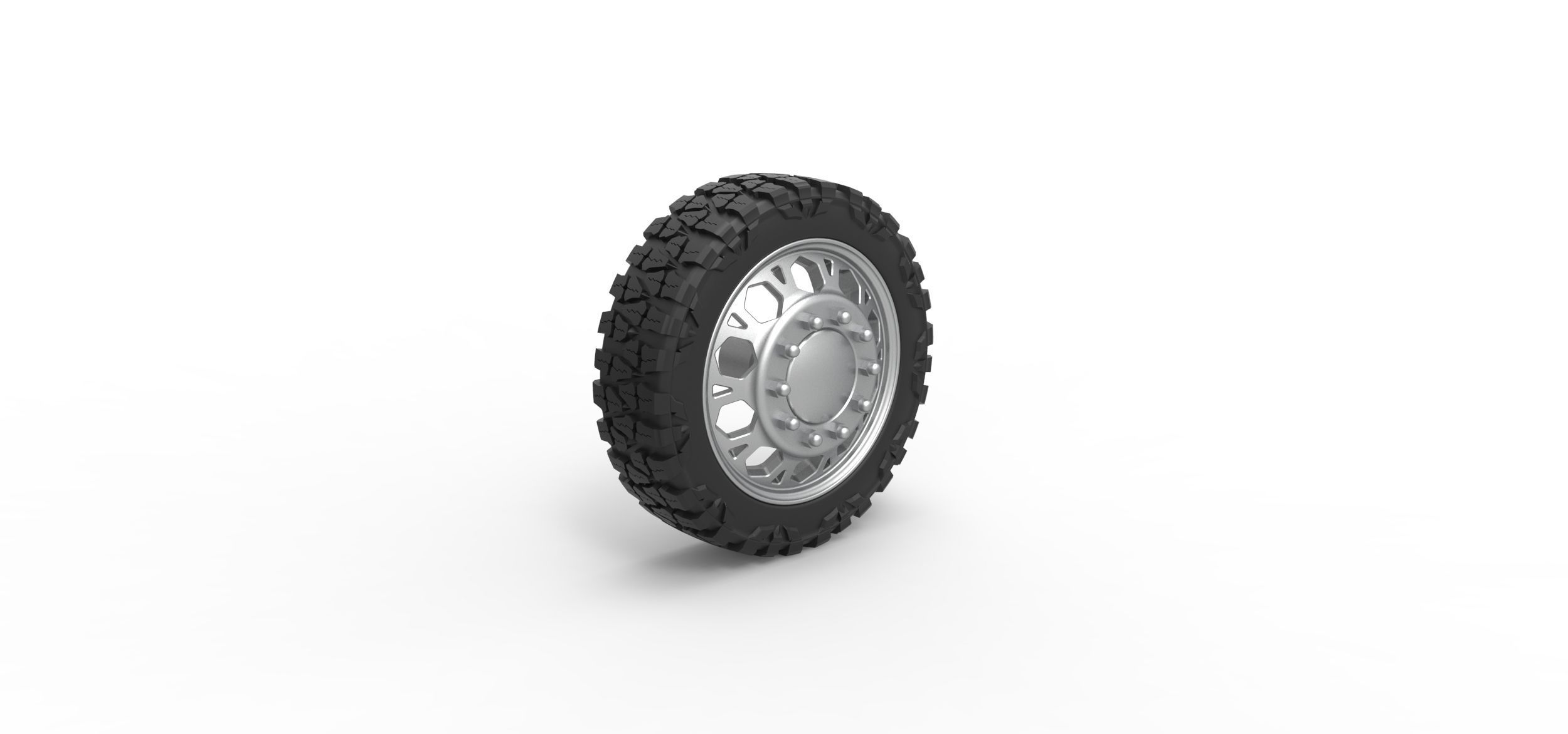 Diecast Front semi wheel for pickup V23 Scale 1 to 25 3D model 3D ...