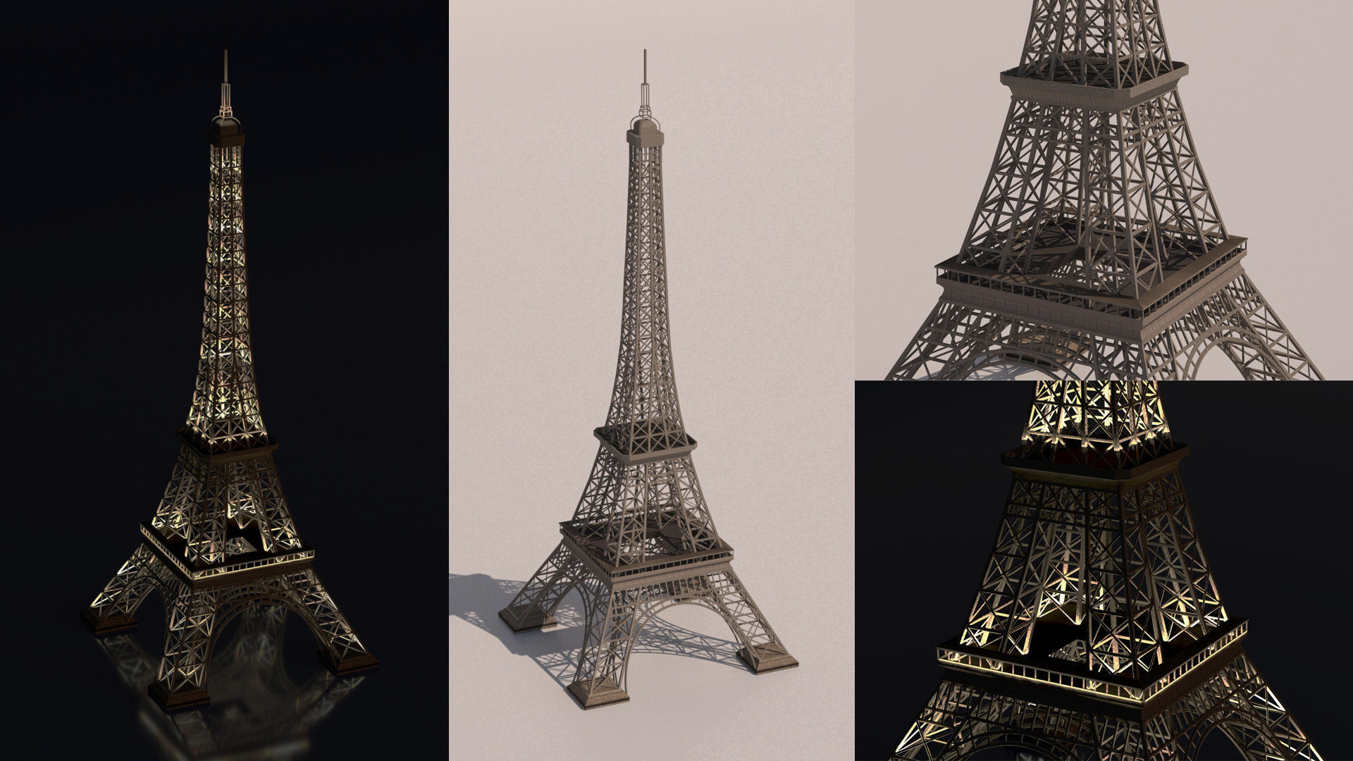 Eiffel Tower day and night 3D model | CGTrader