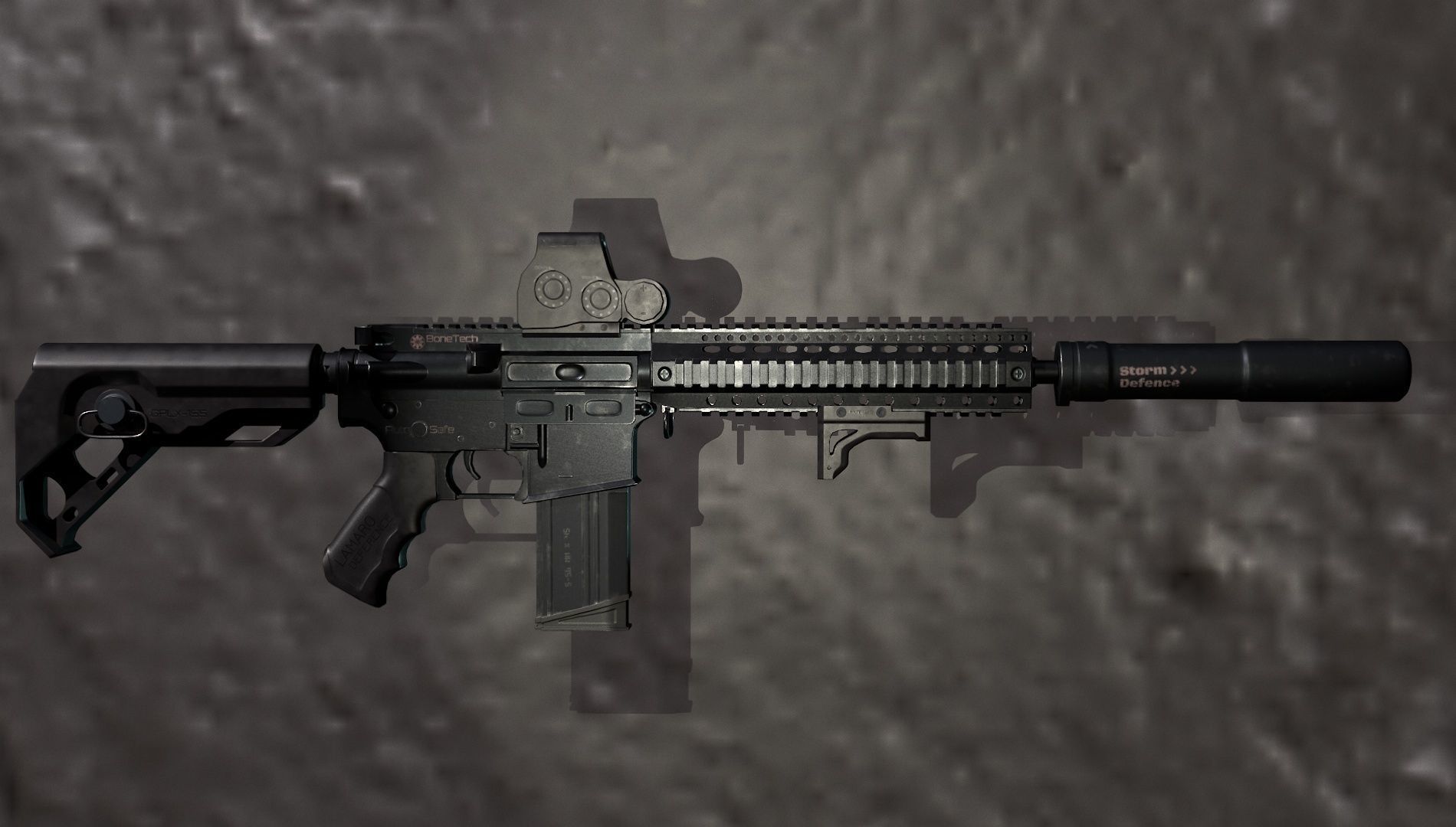 3D model M4 Rifle Constructor Low-poly 3D model VR / AR / low-poly ...