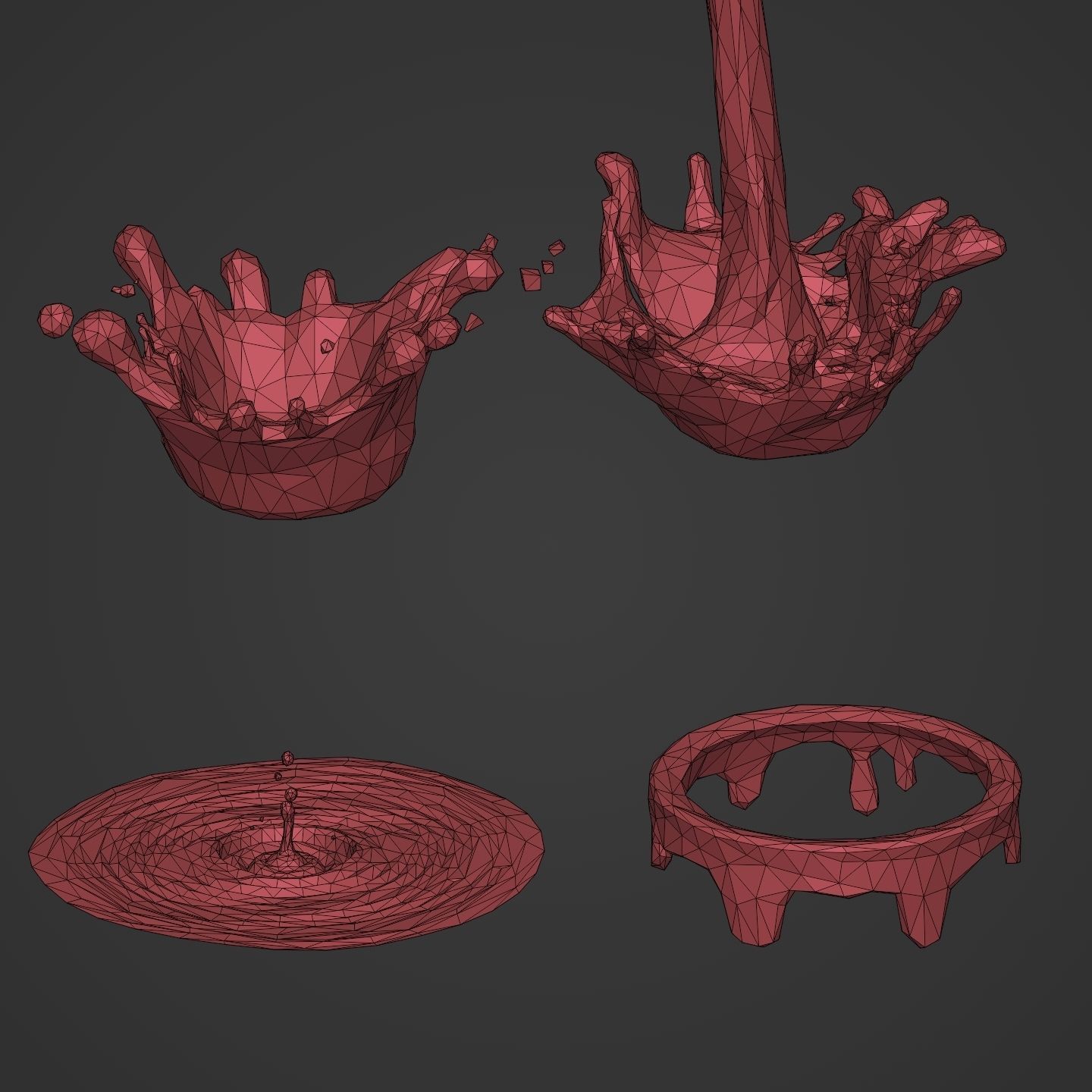 3D model Polygonal Splash Pack VR / AR / low-poly | CGTrader