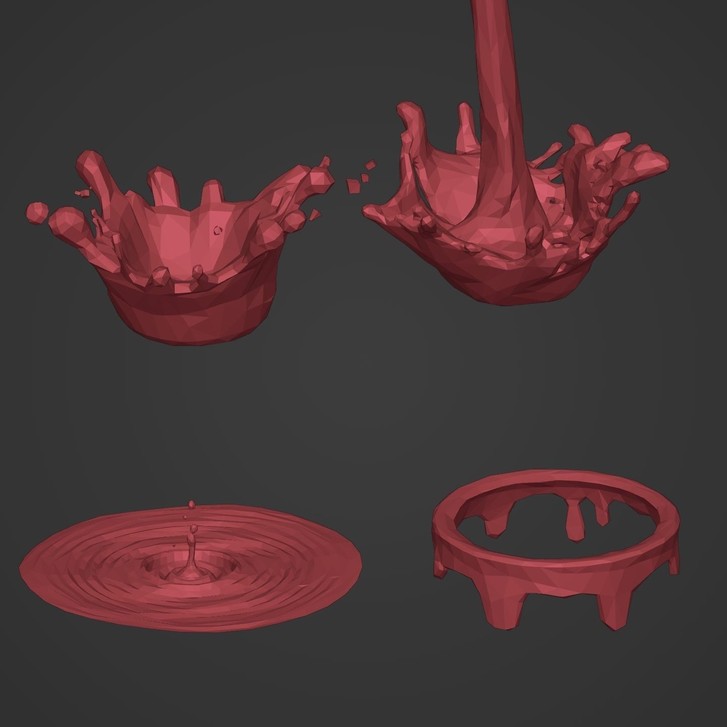 3D model Polygonal Splash Pack VR / AR / low-poly | CGTrader