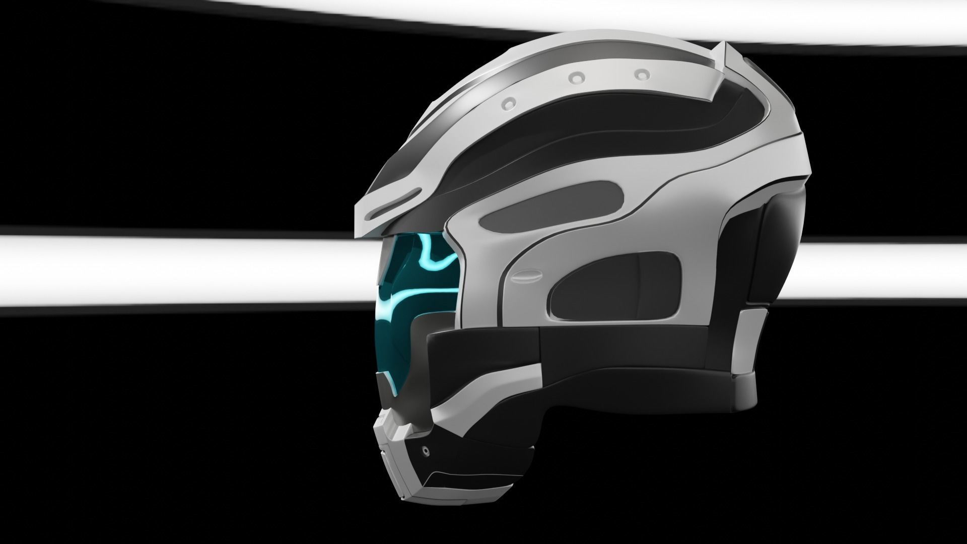 futuristic helmet 3D model | CGTrader
