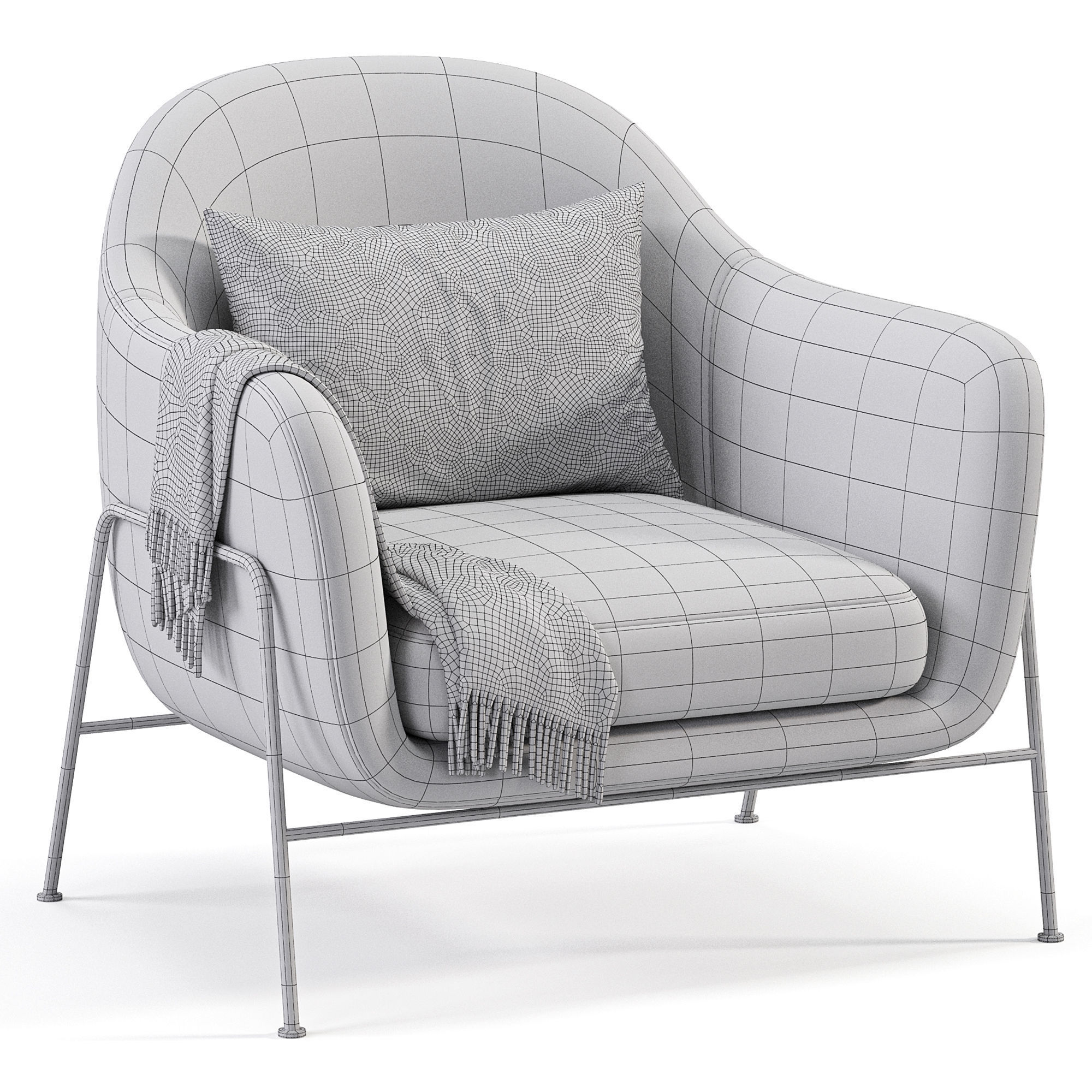 Wiley Ivory Armchair By Interiorsecrets 3D model | CGTrader