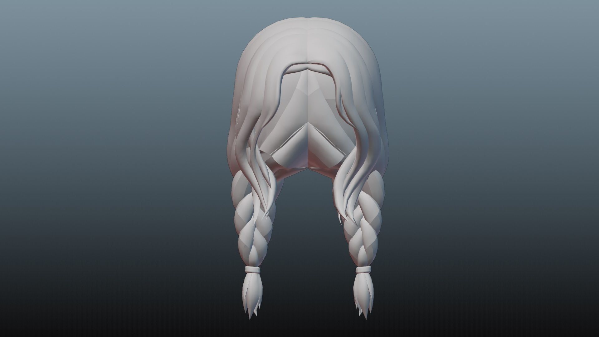 3D model Female hair low poly 2 color VR / AR / low-poly | CGTrader
