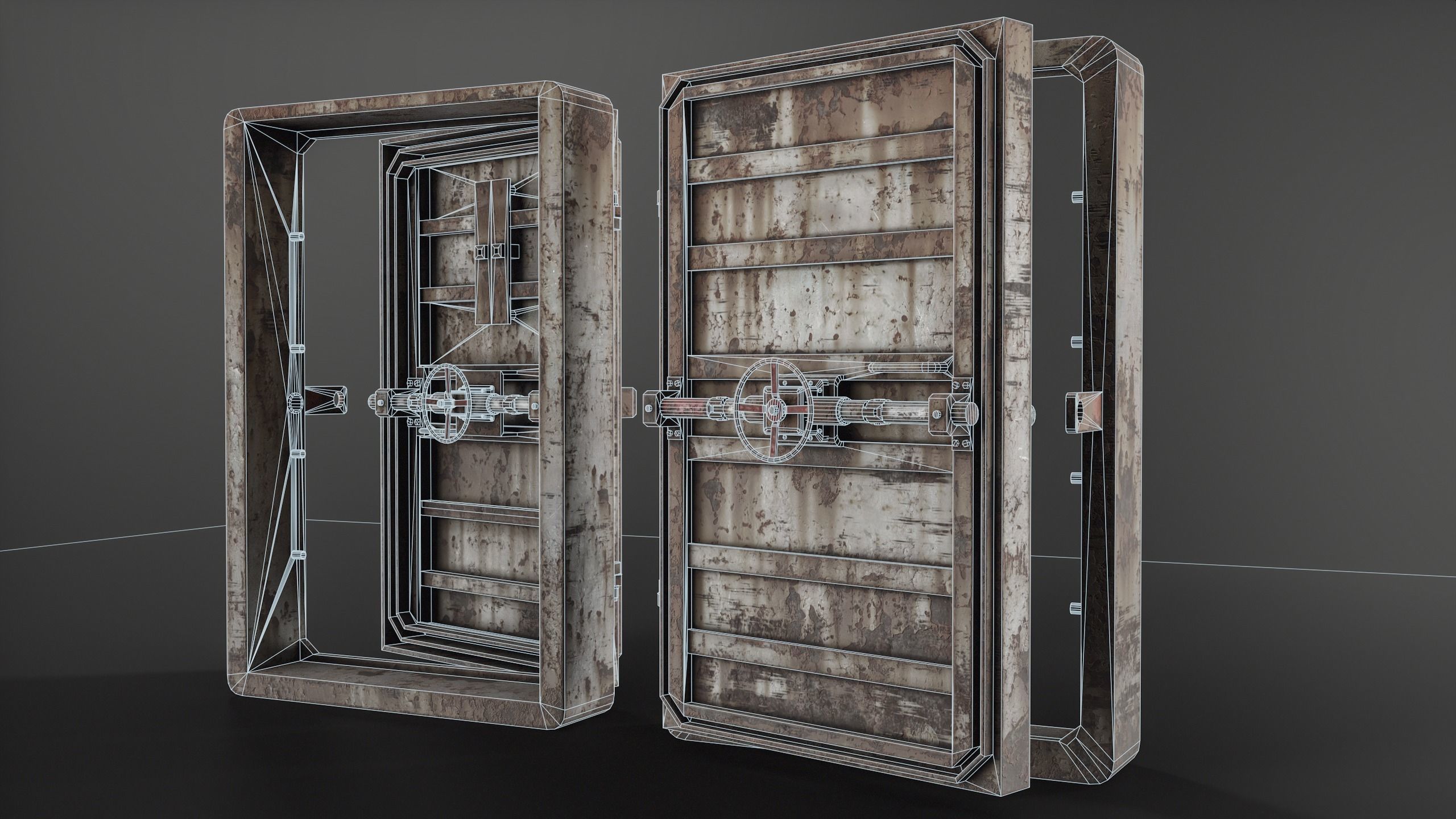 3D model Bunker door Pbr lowpoly bunker gate 03 VR / AR / low-poly ...