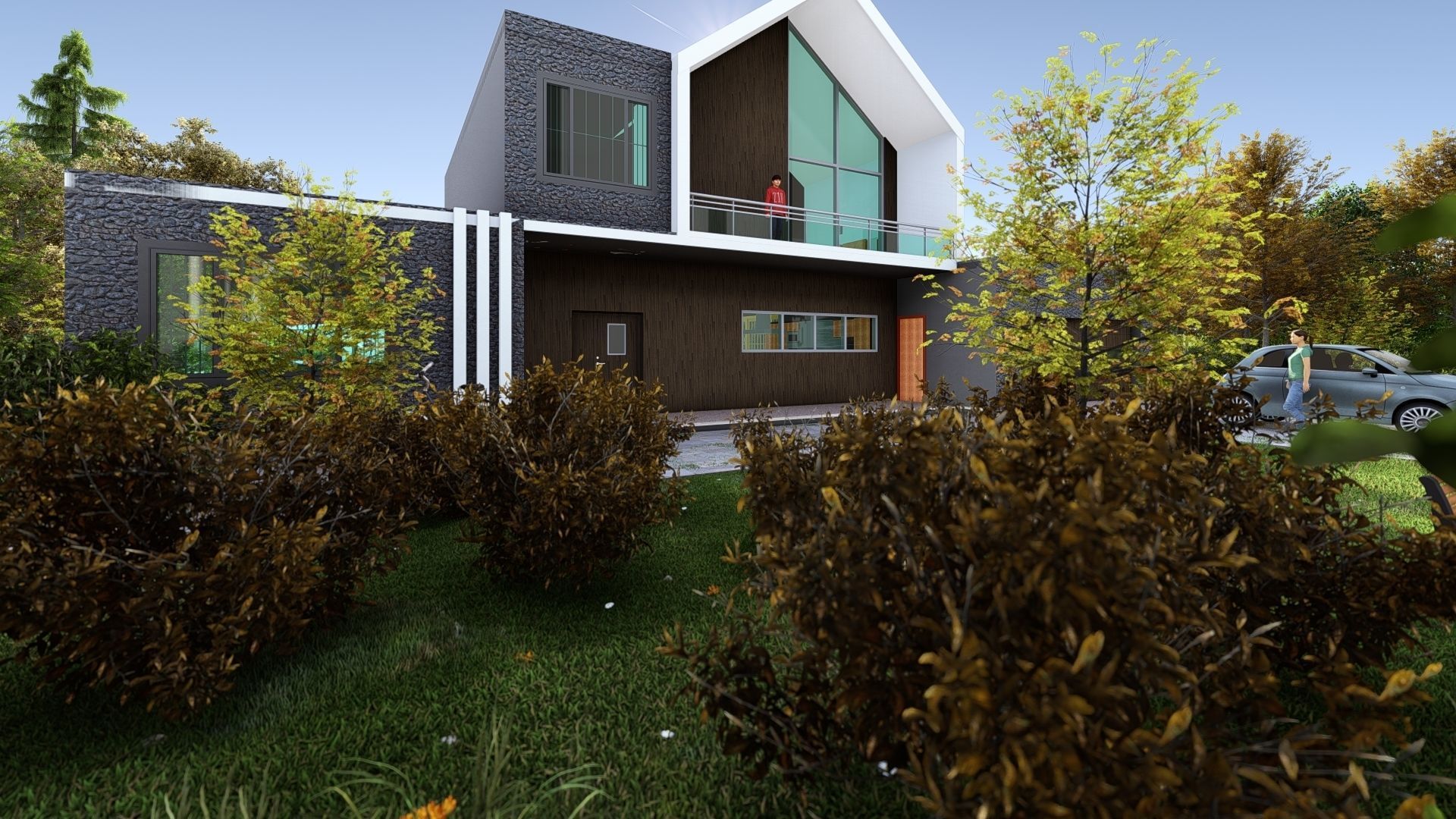 3D model Small family 3D modern House plan VR / AR / low-poly | CGTrader