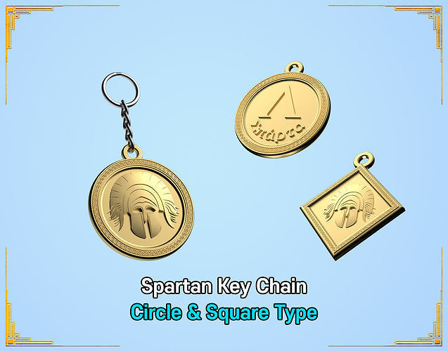 Spartan key chain 3D model 3D printable | CGTrader