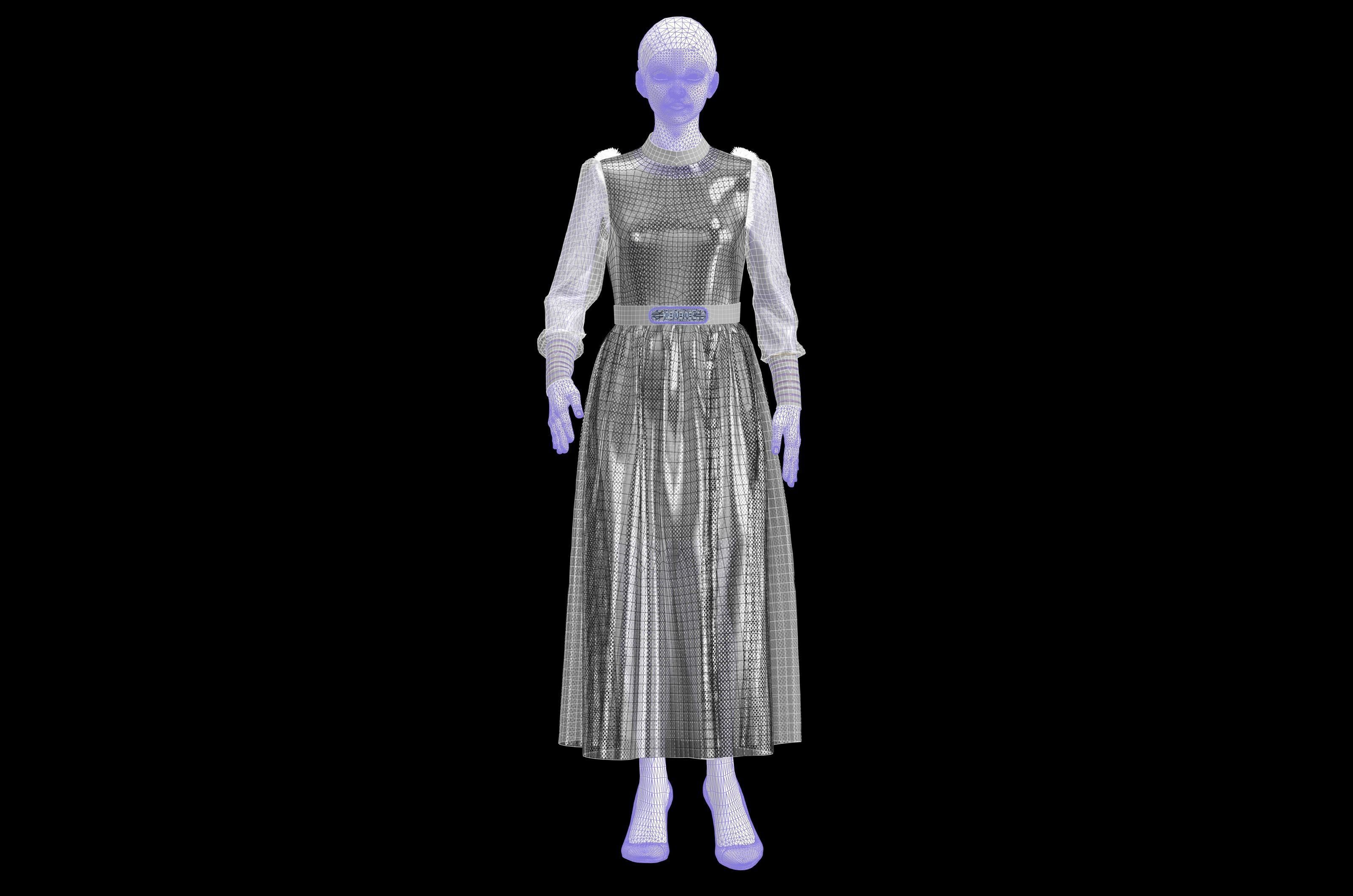 Grid see-through dress free VR / AR / low-poly 3D model | CGTrader