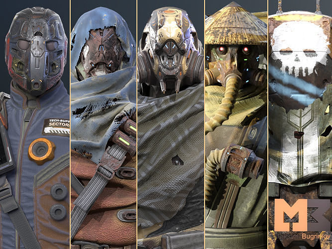 3D model Sci-Fi Mercenaries Pack VR / AR / low-poly | CGTrader