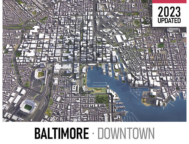3D model Baltimore - 3D City Model VR / AR / low-poly | CGTrader