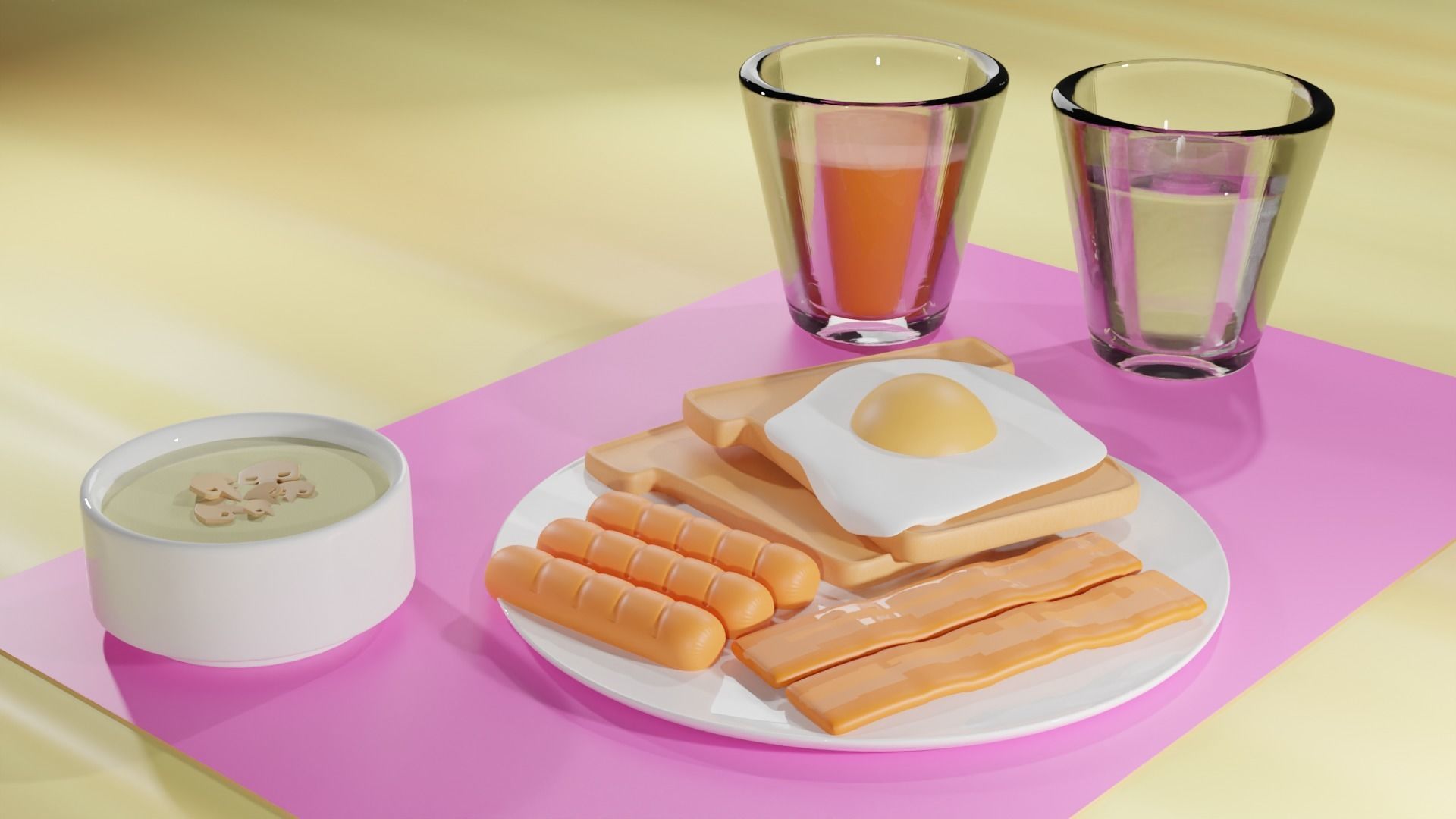 Breakfast 3D model | CGTrader